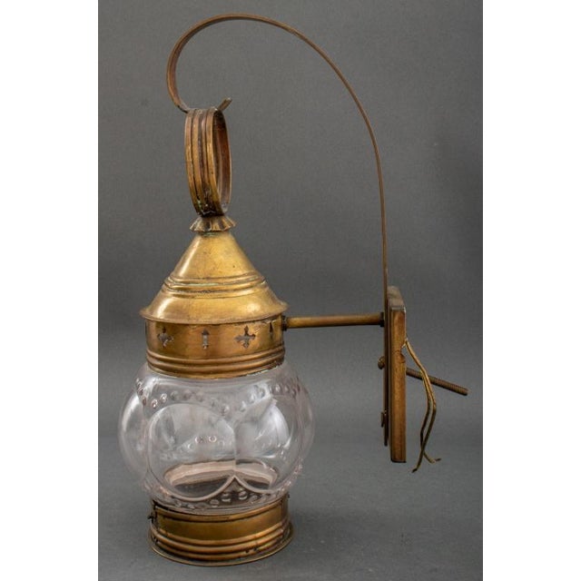 Wall Mounted Brass Carriage Lamp | Chairish