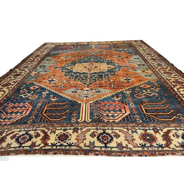 Late 19th Century Fine Hand Knotted Persian Antique Serapi Rug | Chairish