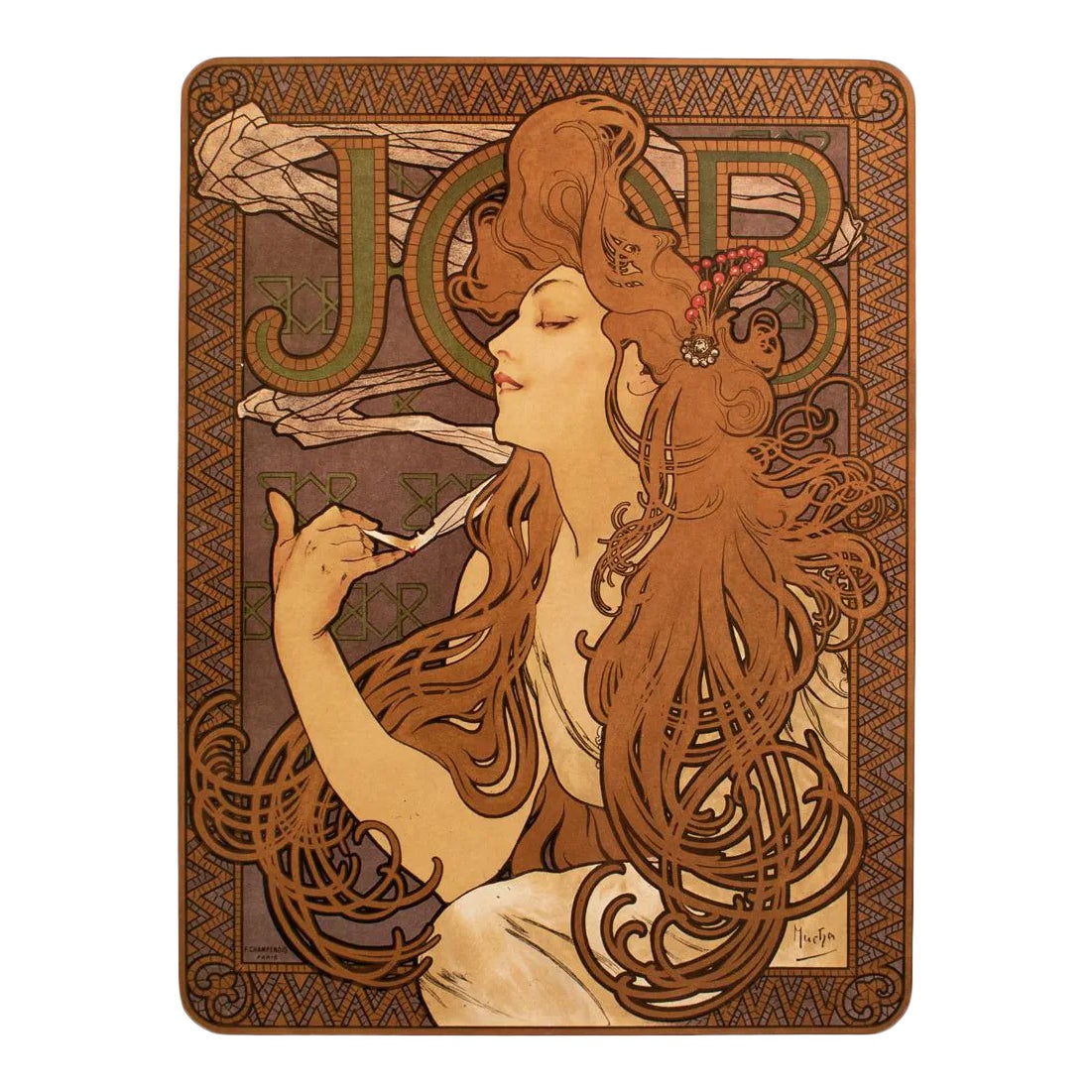 1993 After Alphonse Mucha Large Poster for "Job" Cigarette Papers ...
