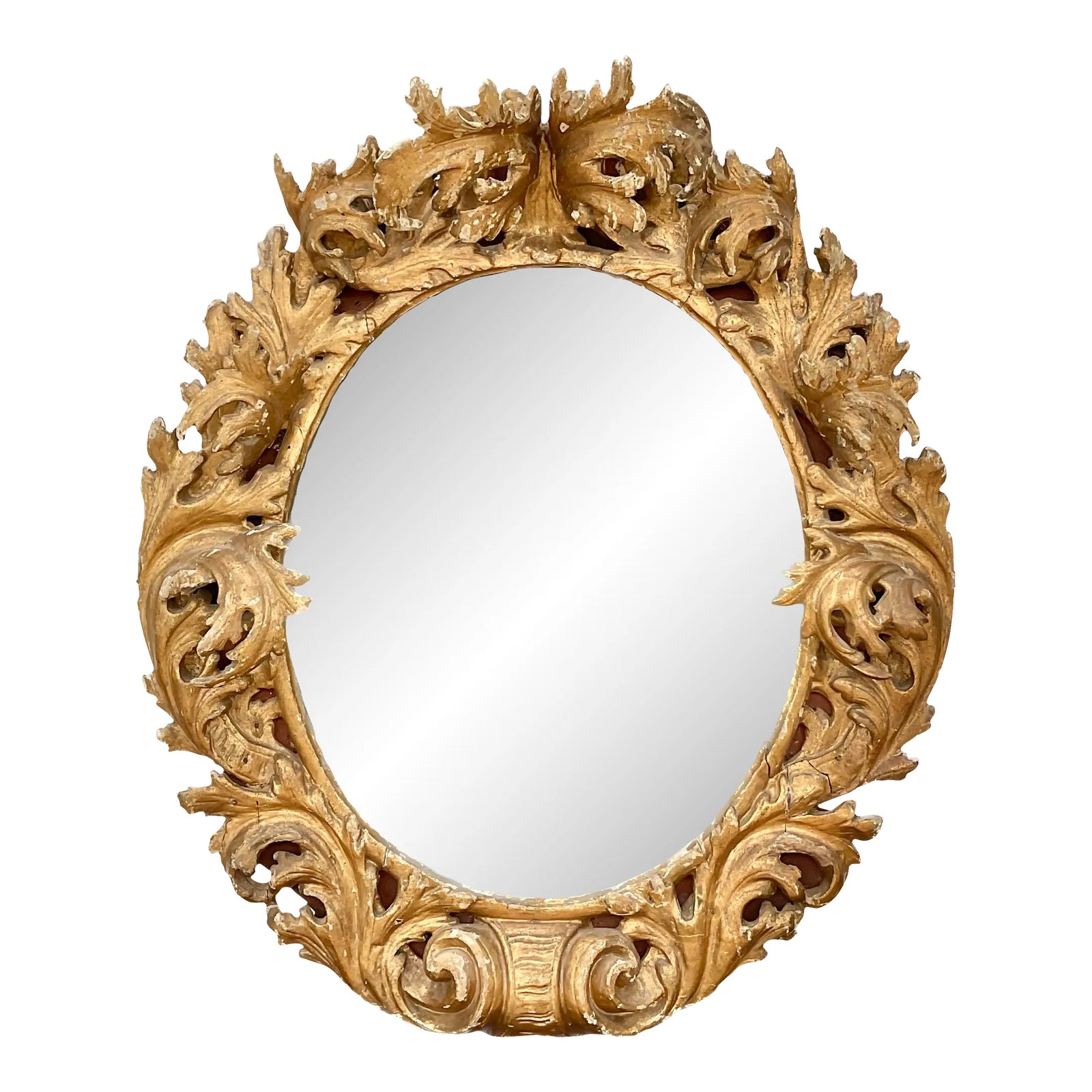 17/18th Century Highly Carved Spanish Rococo Mirror | Chairish