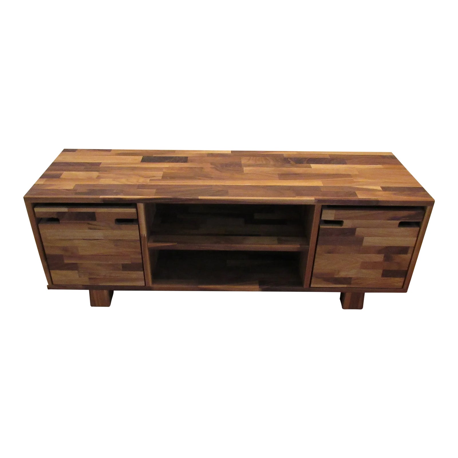Modern Solid Walnut Storage Entryway Bench | Chairish