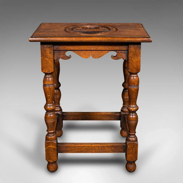 1900's Victorian Antique English Oak Verger's Stool | Chairish