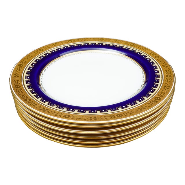 Vintage Mintons England Davis Collamore Cobalt Blue & Gold Salad Plates ...
