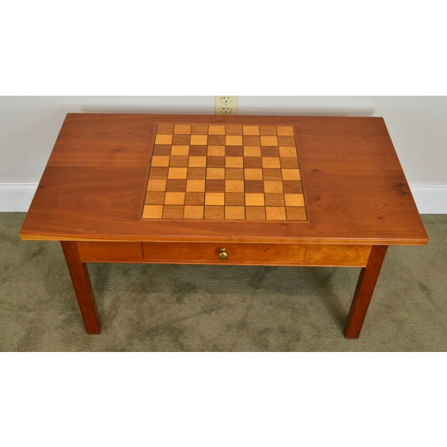 Hand Crafted Solid Cherry Wood Checkerboard Top Game Table by F. G ...