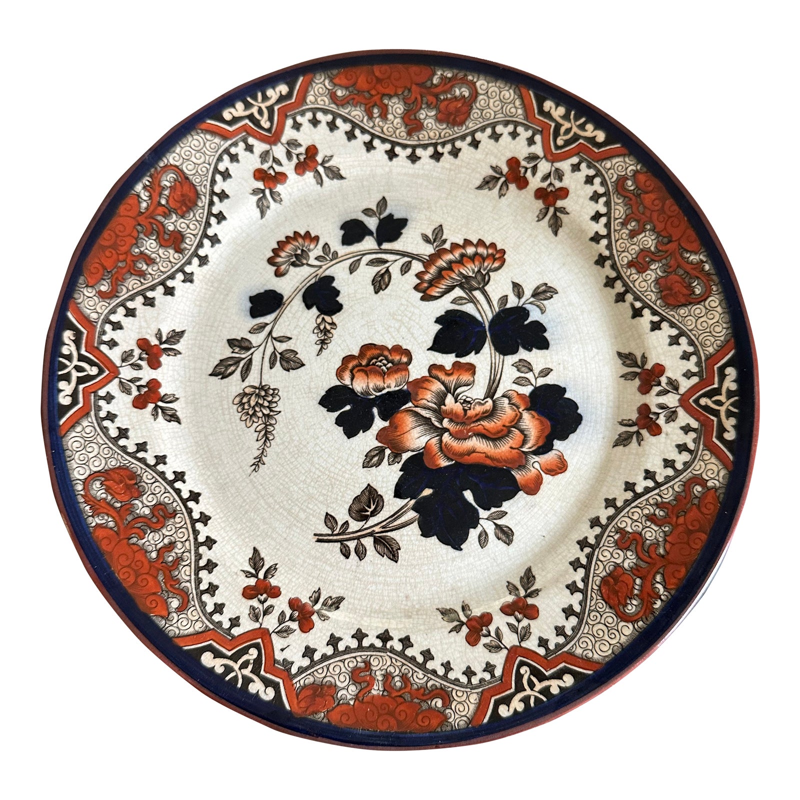 Antique Victorian Doulton's Burslem "Alma" Pattern Dinner Plate | Chairish