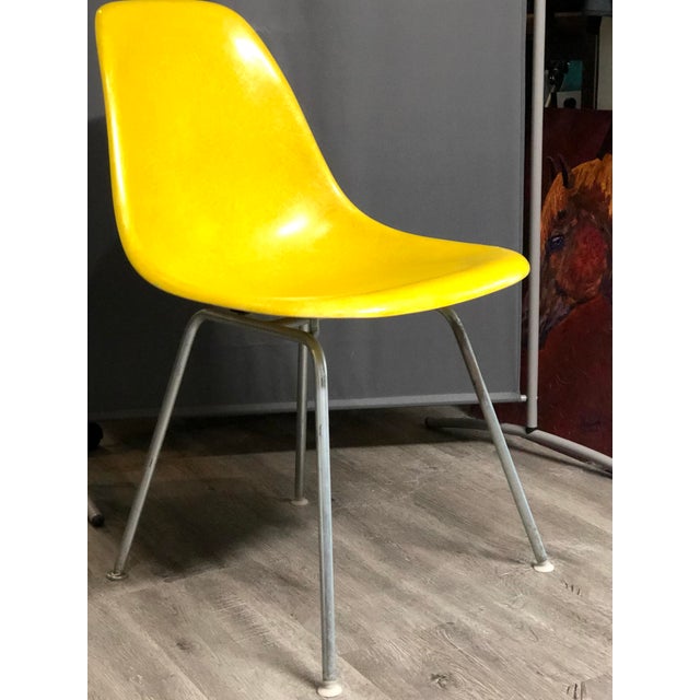 1950s Early Edition Herman Miller Eames Lemon Yellow Fiberglass Shell ...