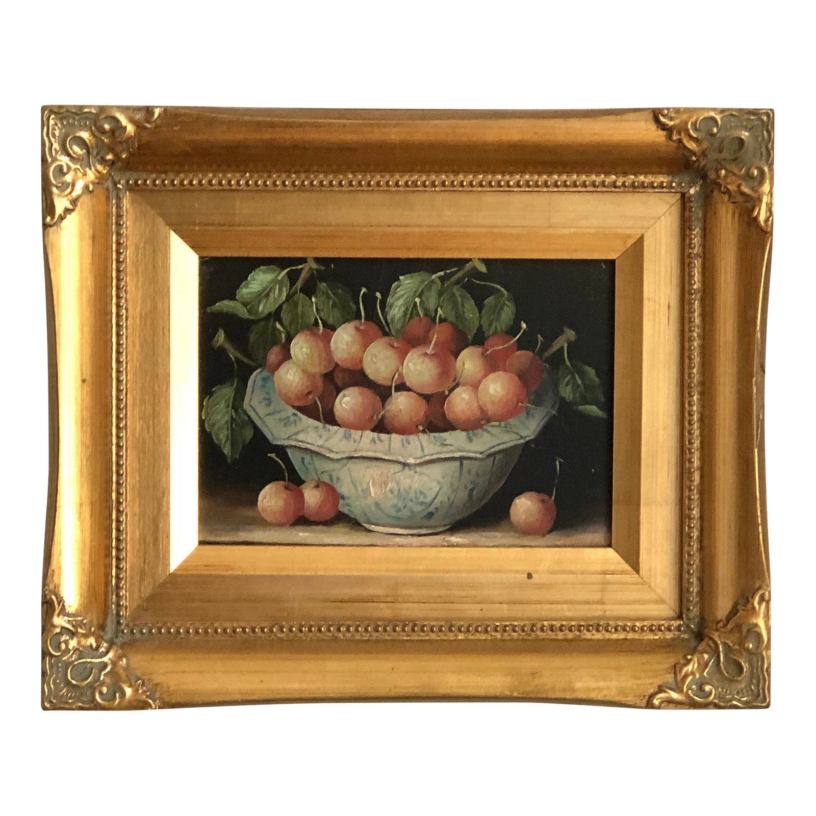 Late-20th Century Robert Grace Oil-On-Board Cherries Still Life, Framed ...