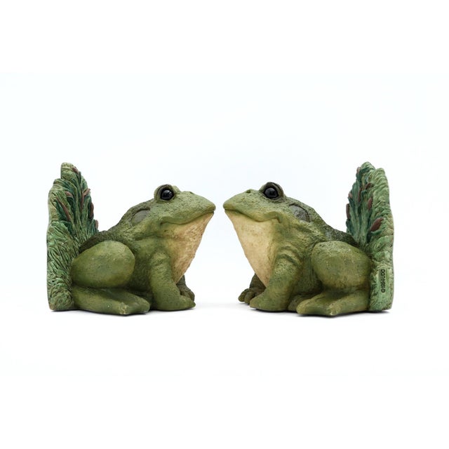 1990’s Resin Frog Bookends, a Pair | Chairish