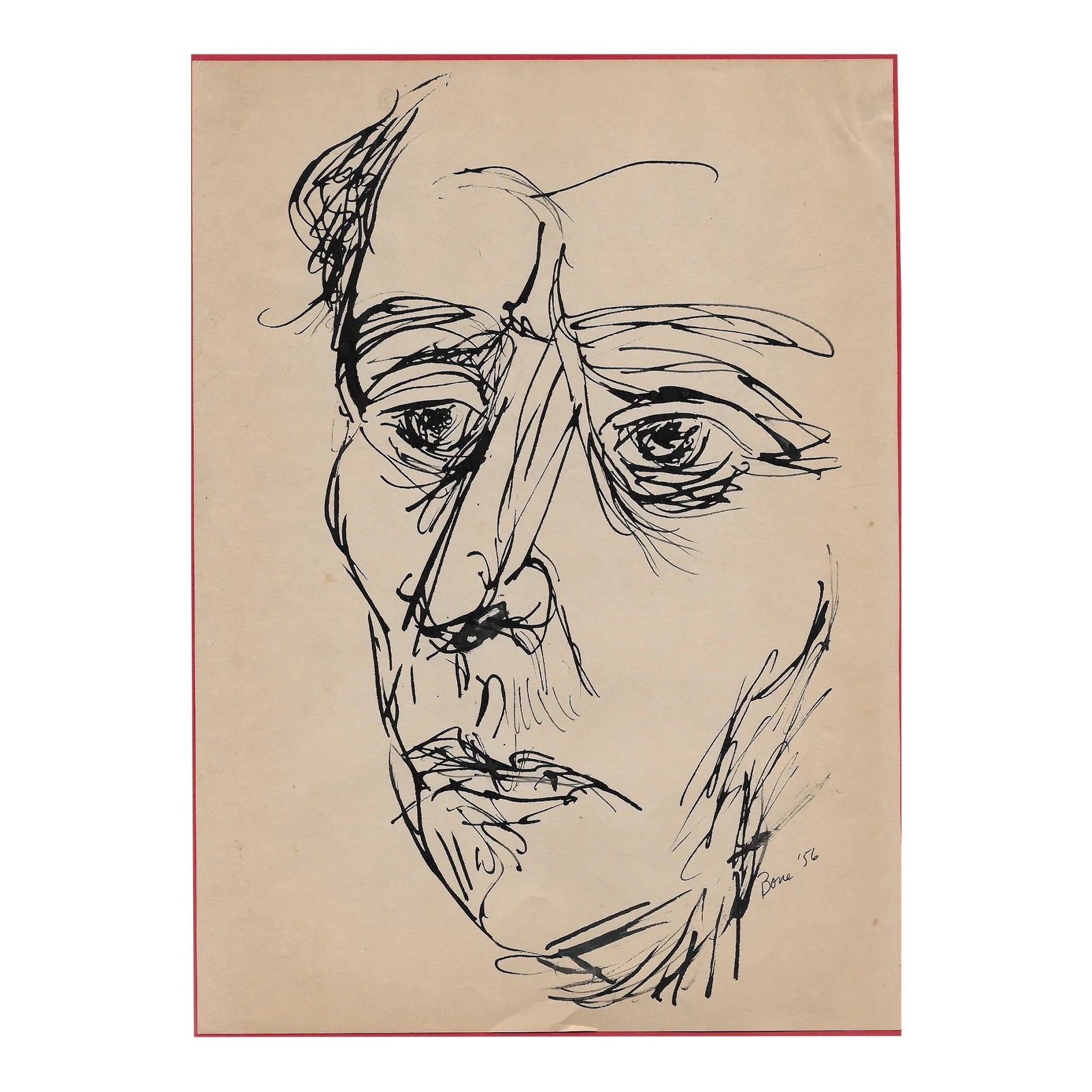 1956 James Bone Mid Century Portrait | Chairish