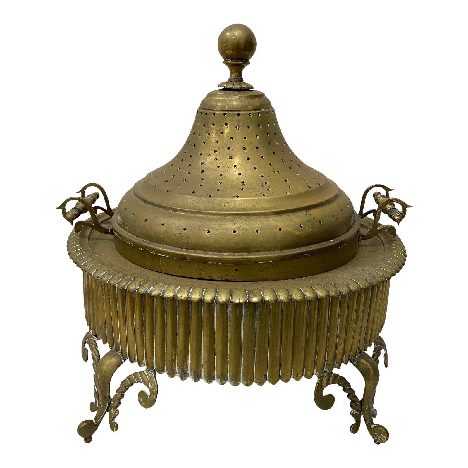 19th Century Brass Brazier W/ Skewers | Chairish