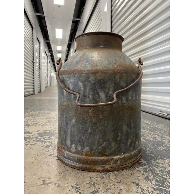 Antique Primitives Rusty Milk Jug Pail Vessel | Chairish