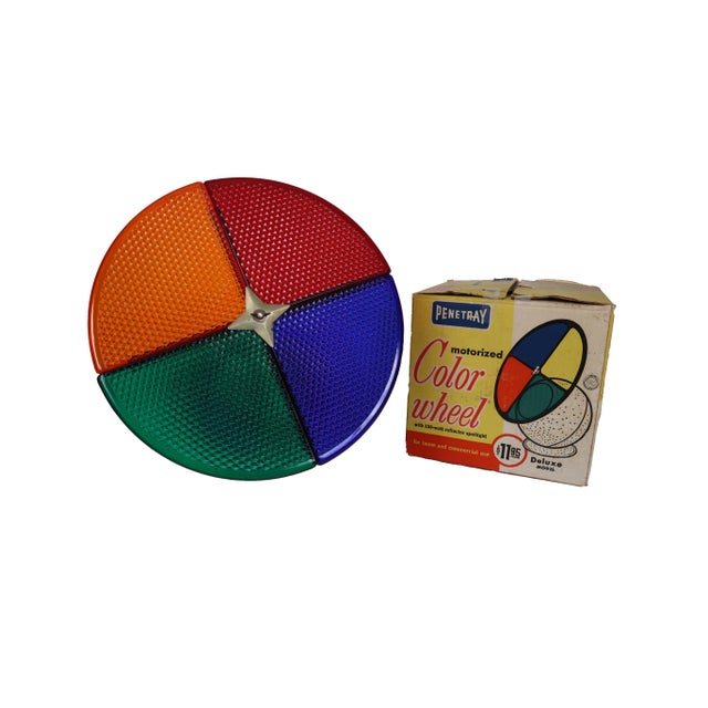 Vintage Penetray Spinning Color Wheel Light | Chairish