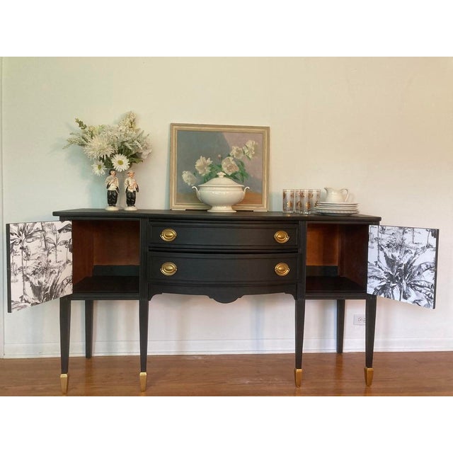 1960s Federal Style Buffet Black Painted Sideboard Credenza Chairish