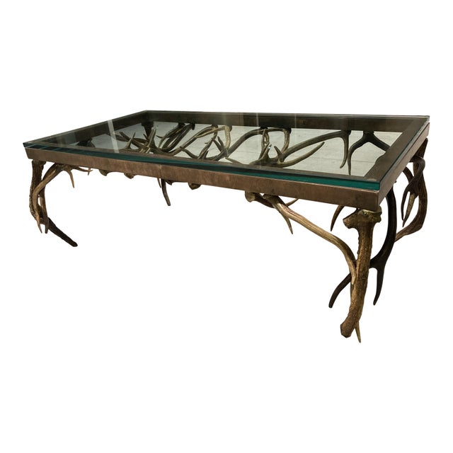 Modern Bronze Deer Antler Coffee Table Manner of Anthony Redmile | Chairish