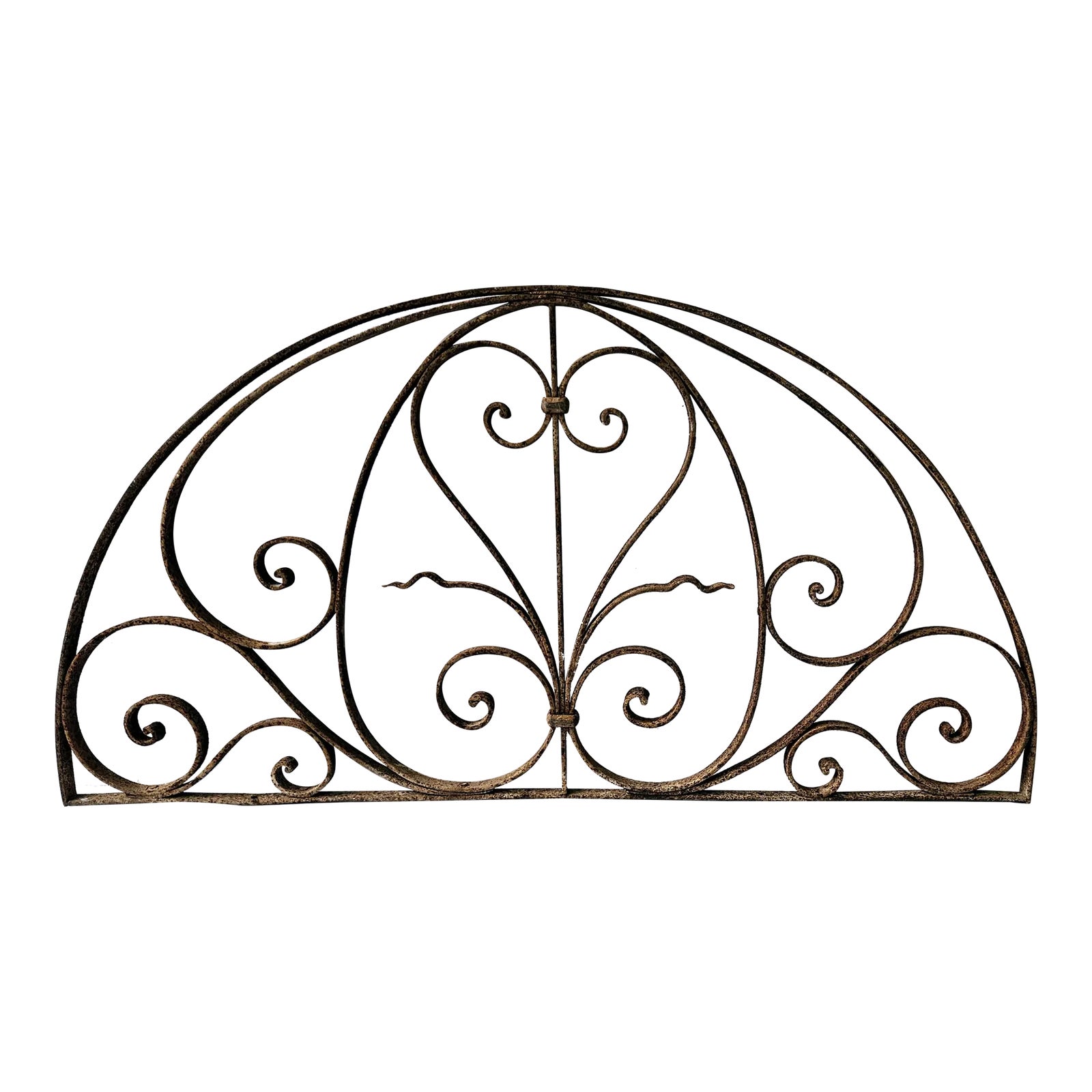 Late 19th Century Art Nouveau Style Antique Wrought Iron Fanlight ...