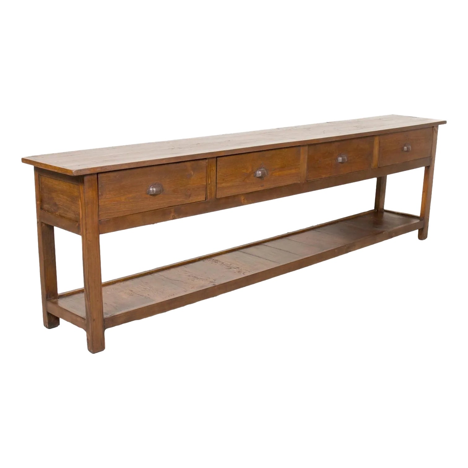 19th Century French Farm House Console Table With Four Drawers and ...