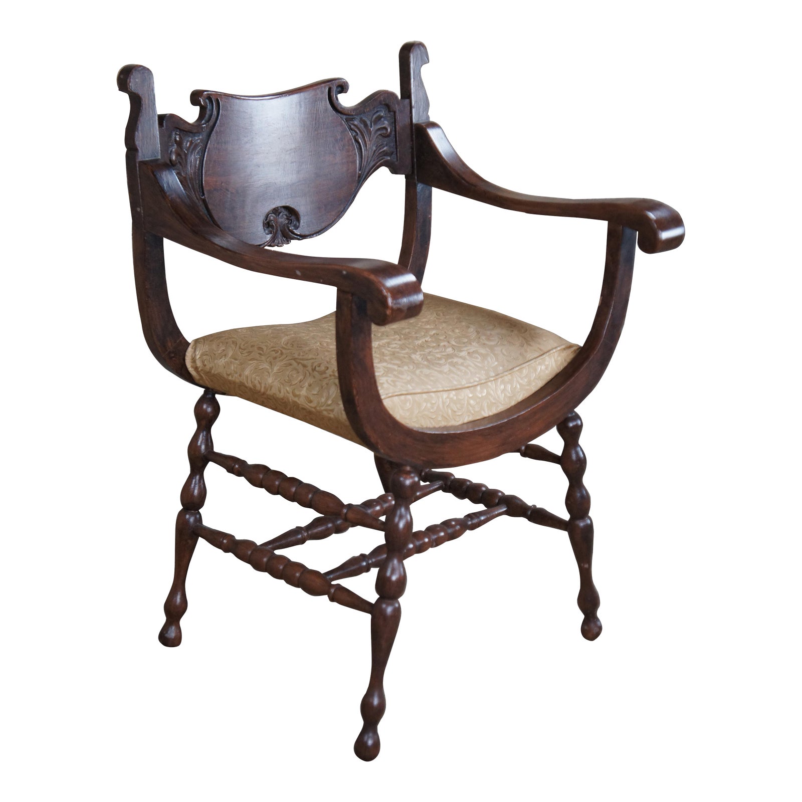 Late 19th Century Antique Victorian Stomps Burkhardt Mahogany Curule ...