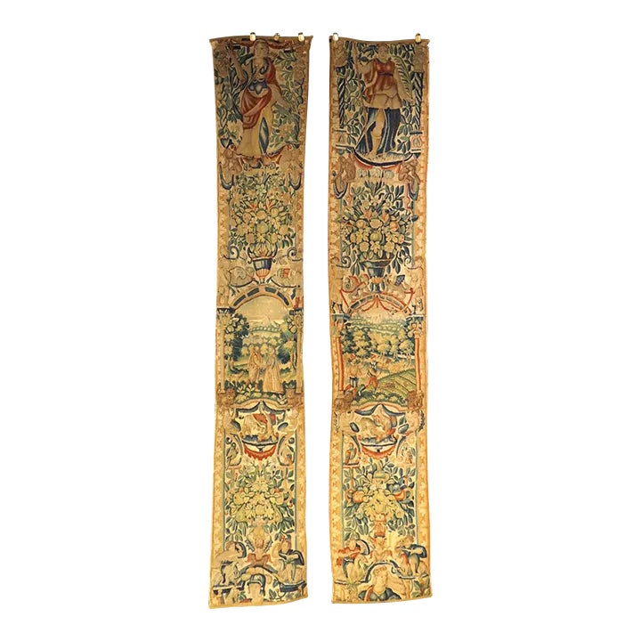 Pair of 16th Century Silk Tapestry Borders From Brussels, H-98.75 ...