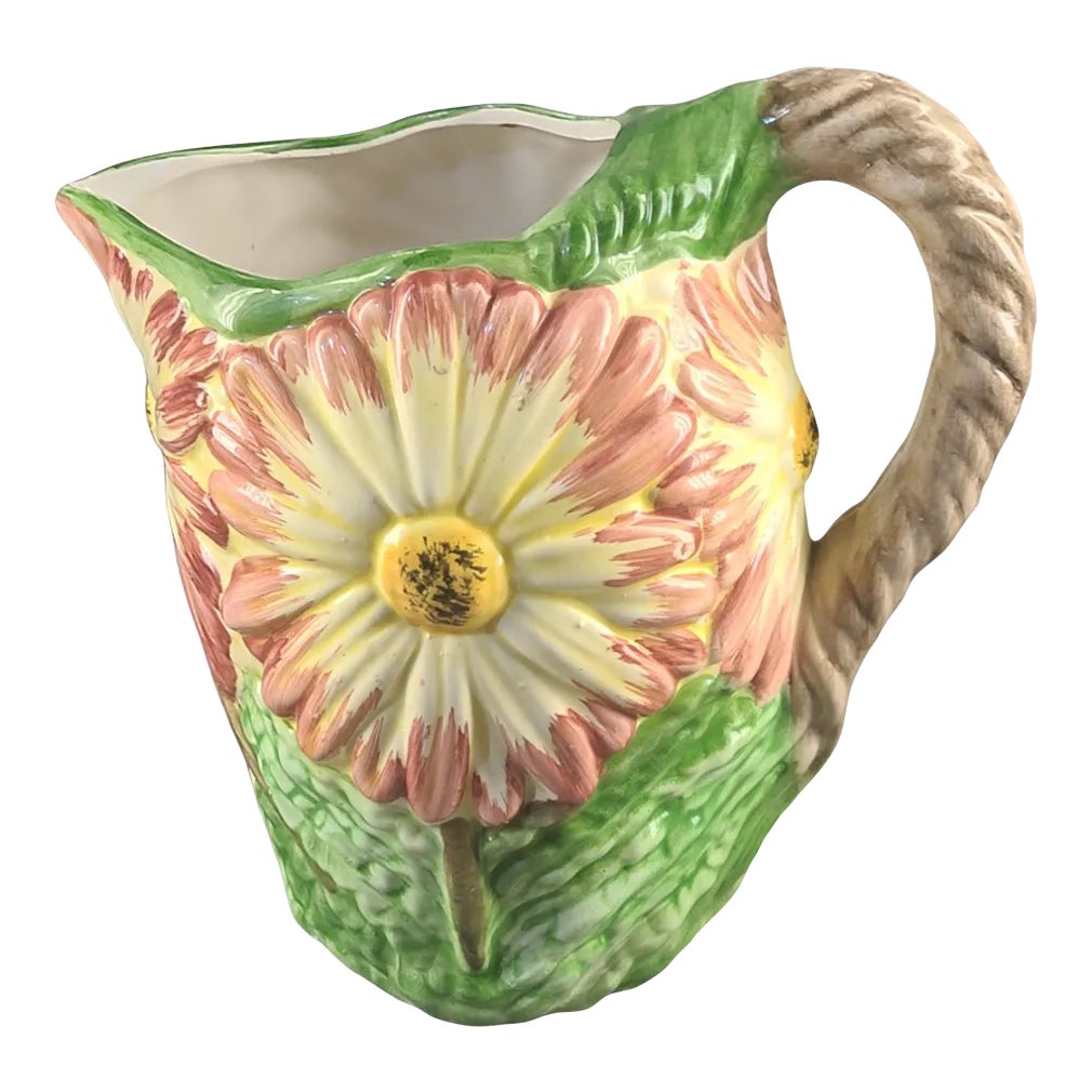 Late 20th Century Colorful Italian Tuscan Pottery Hand Painted Floral ...