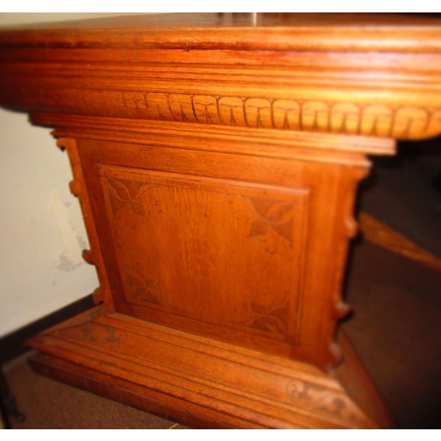 19thc Masonic Triangular Carved Oak Table Altar | Chairish
