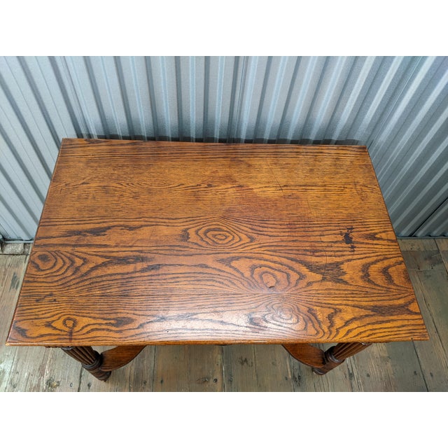 Early 20th Century Antique Oak Single Drawer Library Table | Chairish