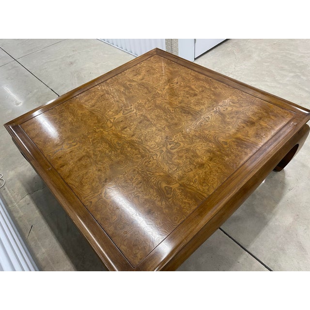 1970s Vintage Square Ming Style Burl Coffee Table, Chin Hua Century ...