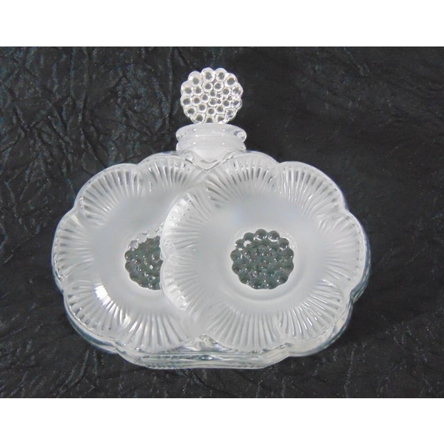 Lalique Double Flower Deux Fleurs Frosted Perfume Bottle Signed | Chairish