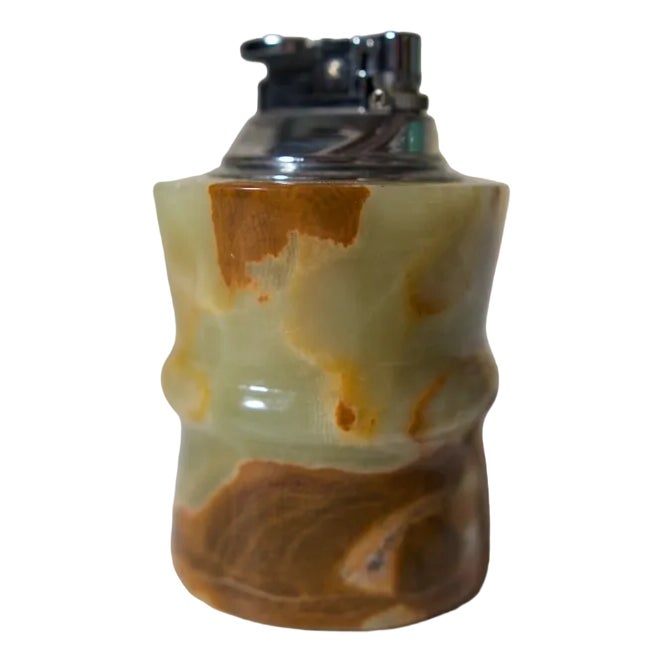 Italian Green Onyx Table Lighter, 1970s | Chairish