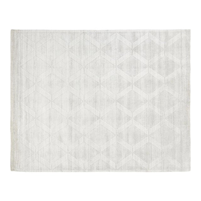 Exquisite Rugs Chesterfield Hand Loom Bamboo Silk Ivory - 9'x12' | Chairish