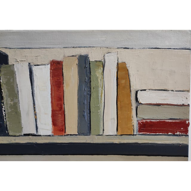 The Art of Books, Abstract Library, Oil on Canvas, Geometric, Modern ...