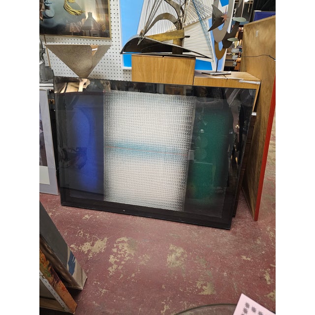 Mid Century Modern Large Abstract Acrylic Stencil Cast Resin Surface Artwork on Paper by Paul ...