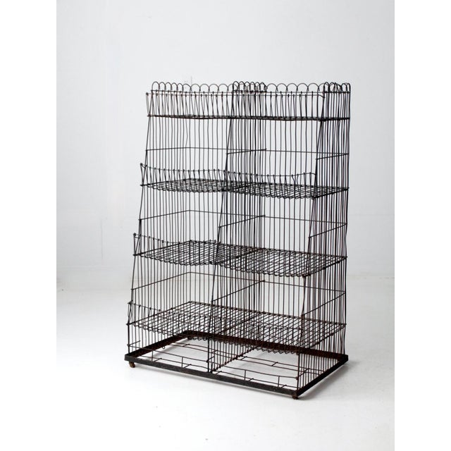 Vintage Black Wire Shelf Rack | Chairish