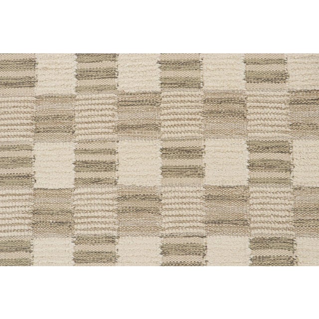 2010s Rug & Kilim’s Scandinavian Style Kilim in Beige-Brown & White ...