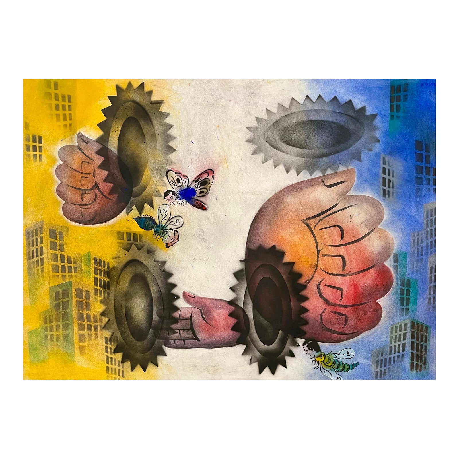 Mason RaderOutsider Art Abstract Surrealist Spray Paint Mixed Media ...
