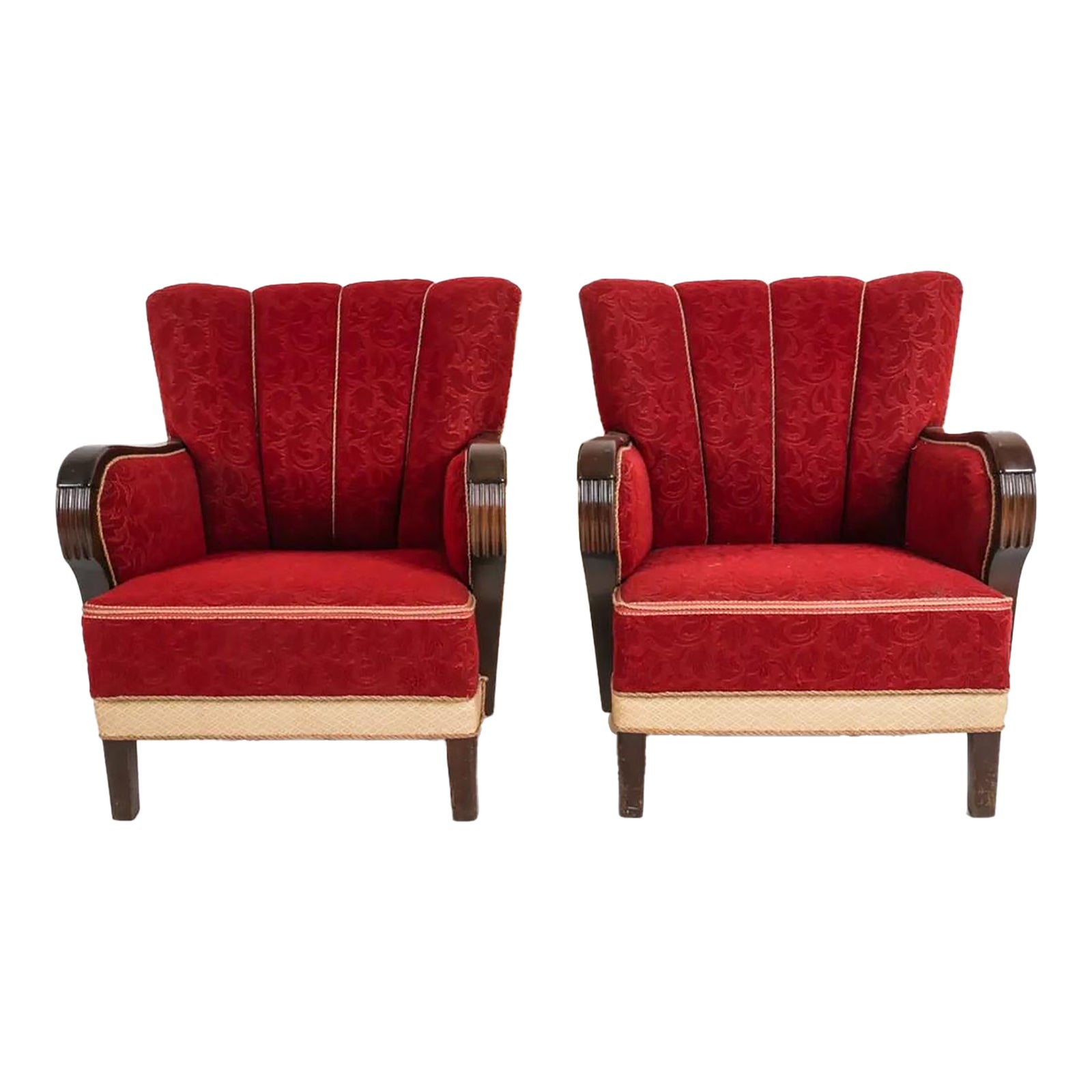 Pair of 1930s/40s Art Deco Lounge Chairs | Chairish