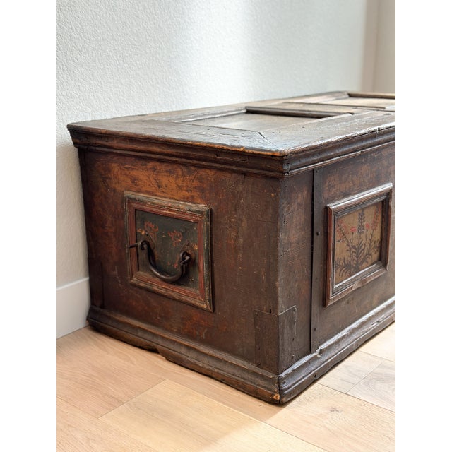 18th Century Antique Hand Painted European Dowry Trunk/Chest | Chairish