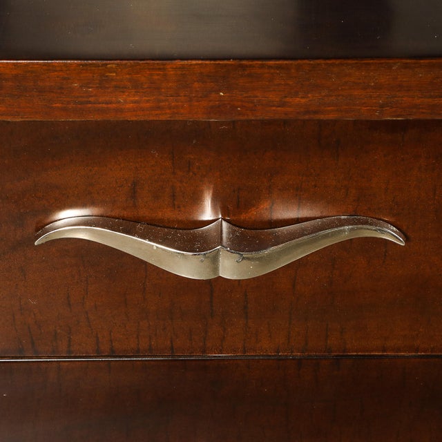 Pair of Art Deco Walnut & Black Lacquer Nightstands by Grosfeld House ...