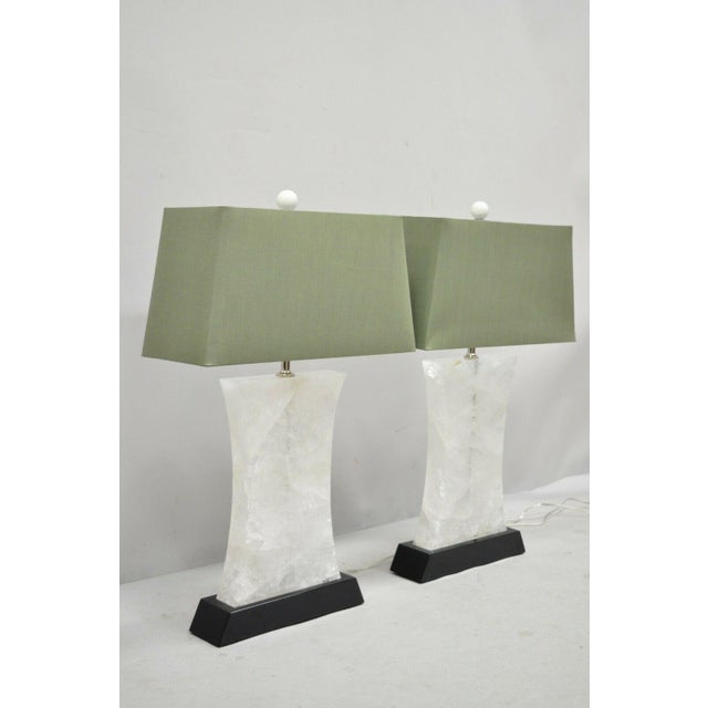 Rock Crystal Quartz Hourglass Modern Table Lamps-a Pair | Chairish