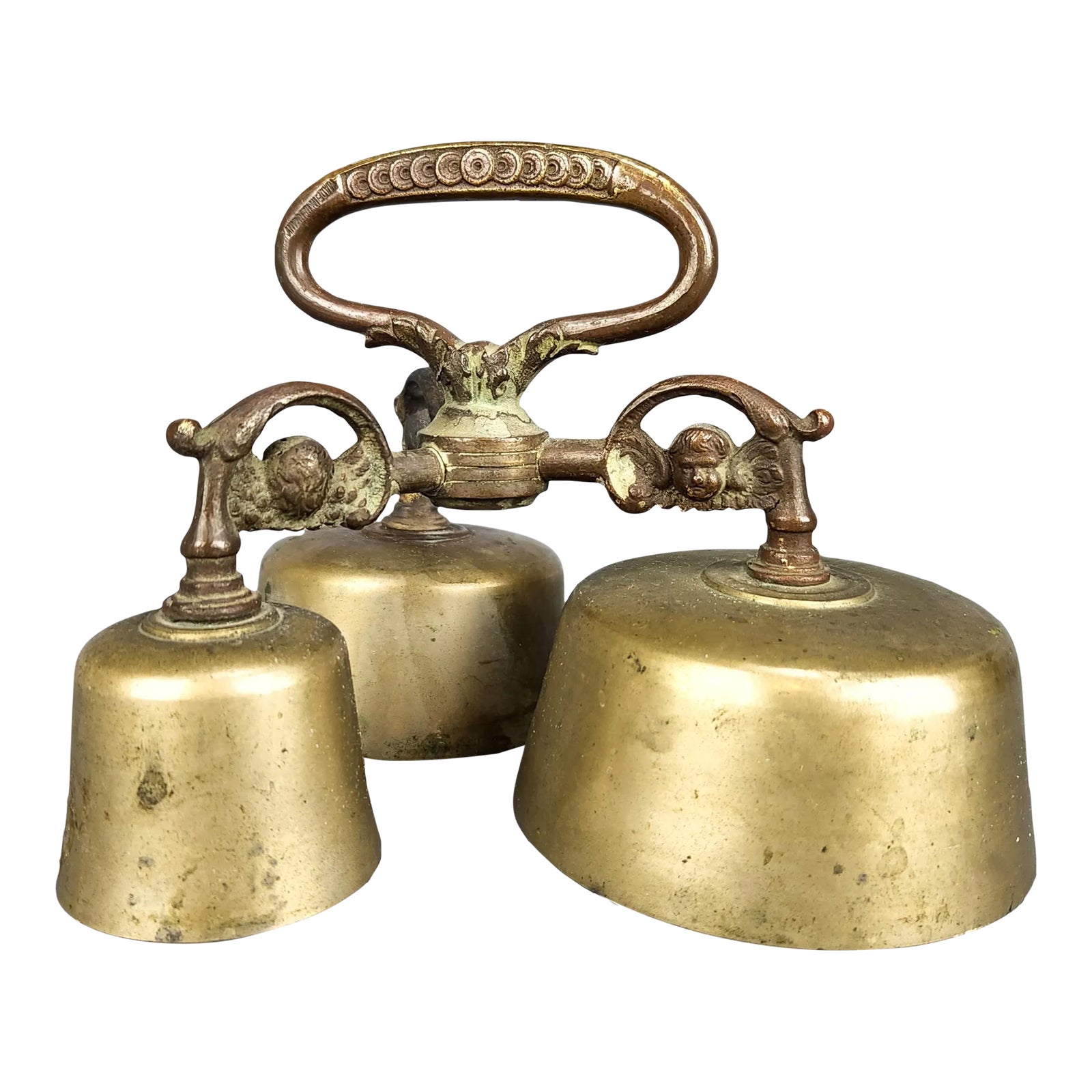 Antique German Gothic Revival Bronze Church Altar Sacristy Bell With ...
