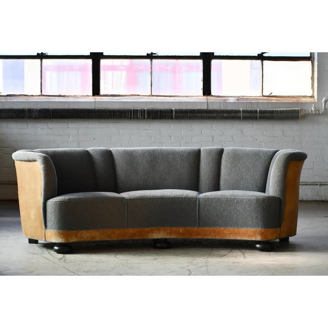 Danish 1940s Very Large Curved Banana Shape Sofa Style of Royere | Chairish