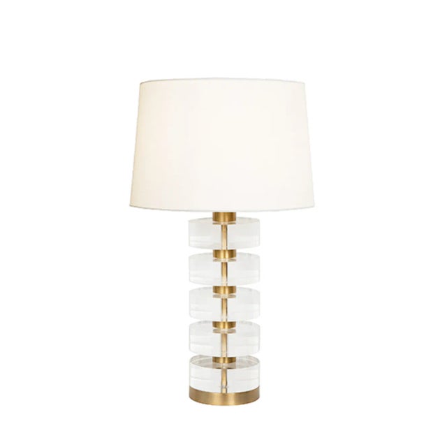 Matthew Izzo Home Cybill Brushed Brass & Acrylic Table Lamp With Linen ...