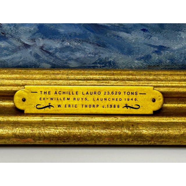 1960s British Mid Century Oil Painting Ms Achille Lauro Ship Ex Willem ...