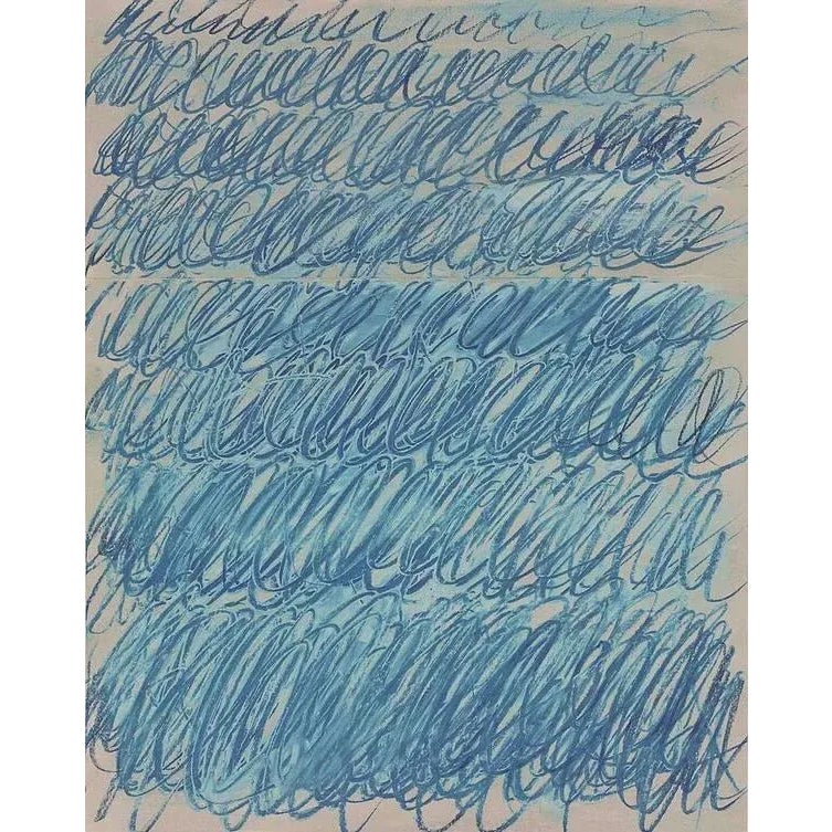 Contemporary Blue Cy Twombly Print | Chairish