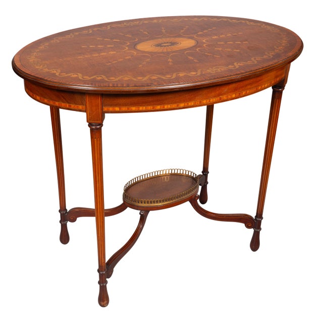 Edwardian Mahogany And Inlaid End Tables - a Pair | Chairish