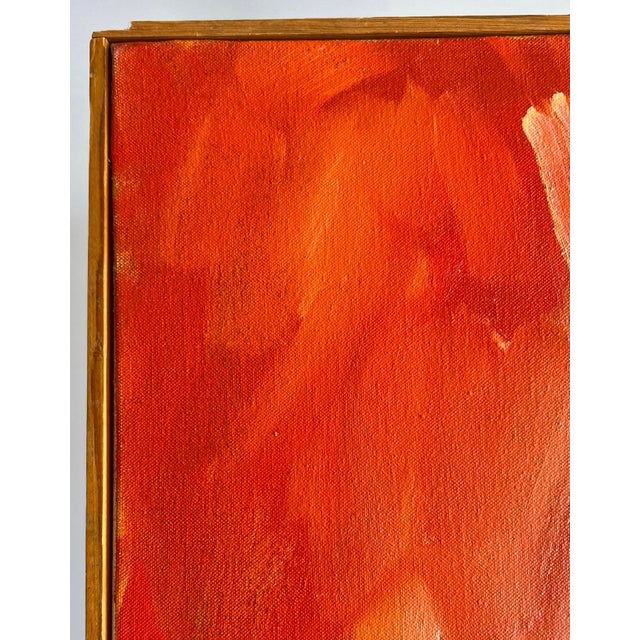 1960s Vintage Mid-Century Oil Painting With Wood Frame | Chairish