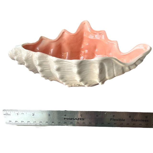 1970's Vintage Fitz and Floyd Porcelain Pink and White Clam Shell ...