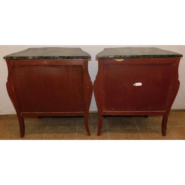 20th C. Walnut Inlay, Marble Top, Diminutive, With Bronze Mounts ...