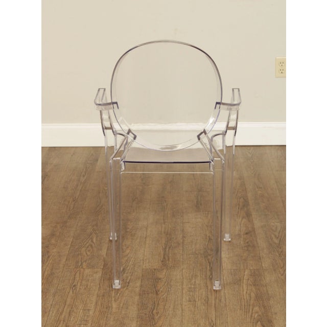 Modern Style Ghost Lucite Arm Chairs - A Pair | Chairish