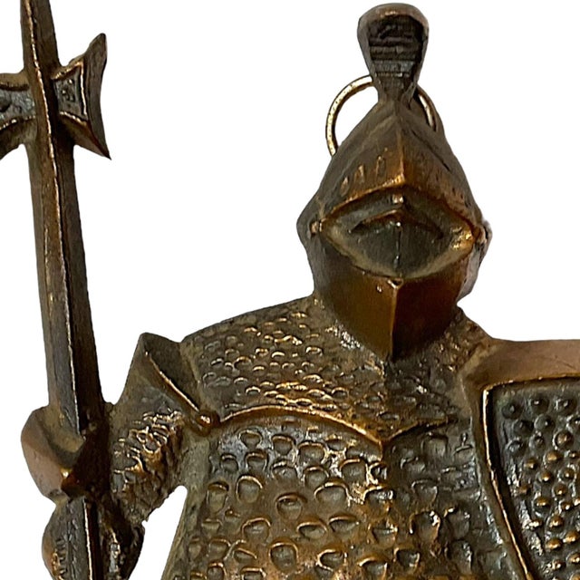 Vintage Bronze Brutalist Medieval Knight Relief With Copper Detailing ...