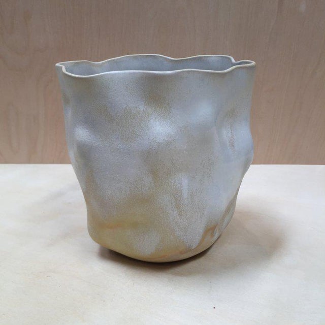 Textured Wavy Ceramic Vessel | Chairish